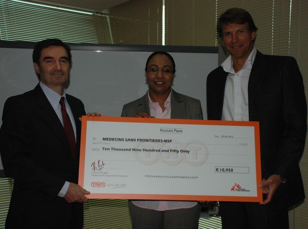 TNT Express Middle East Associates Supports Medecins Sans Frontieres